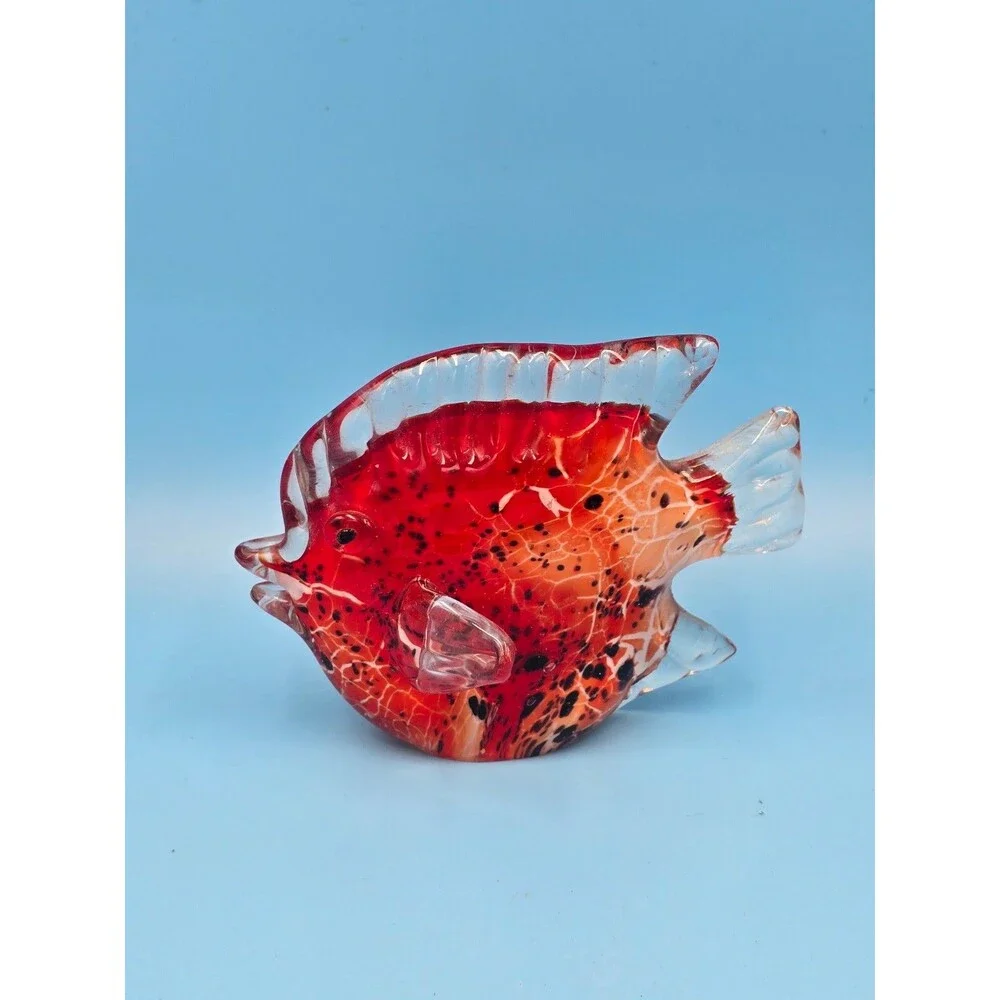 Accents | Orangish Red Blown Glass Fish Sculpture | Poshmark